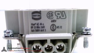 HARTING 09330062601 - PACK OF 3, HAN E MALE INSERT, HAN 6 E-STI-S